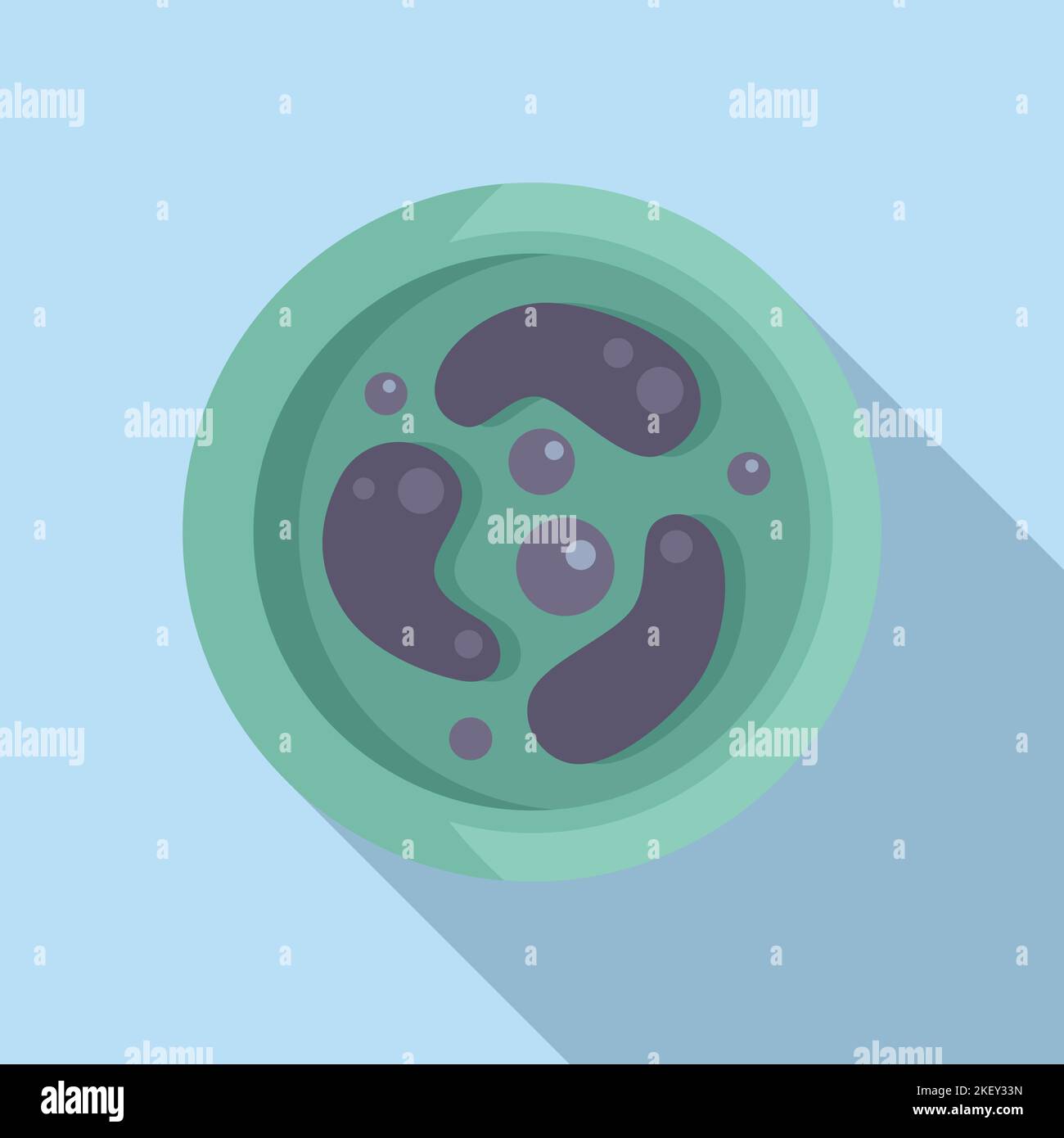 Laboratory petri dish icon flat vector. Health cell. Science experiment ...
