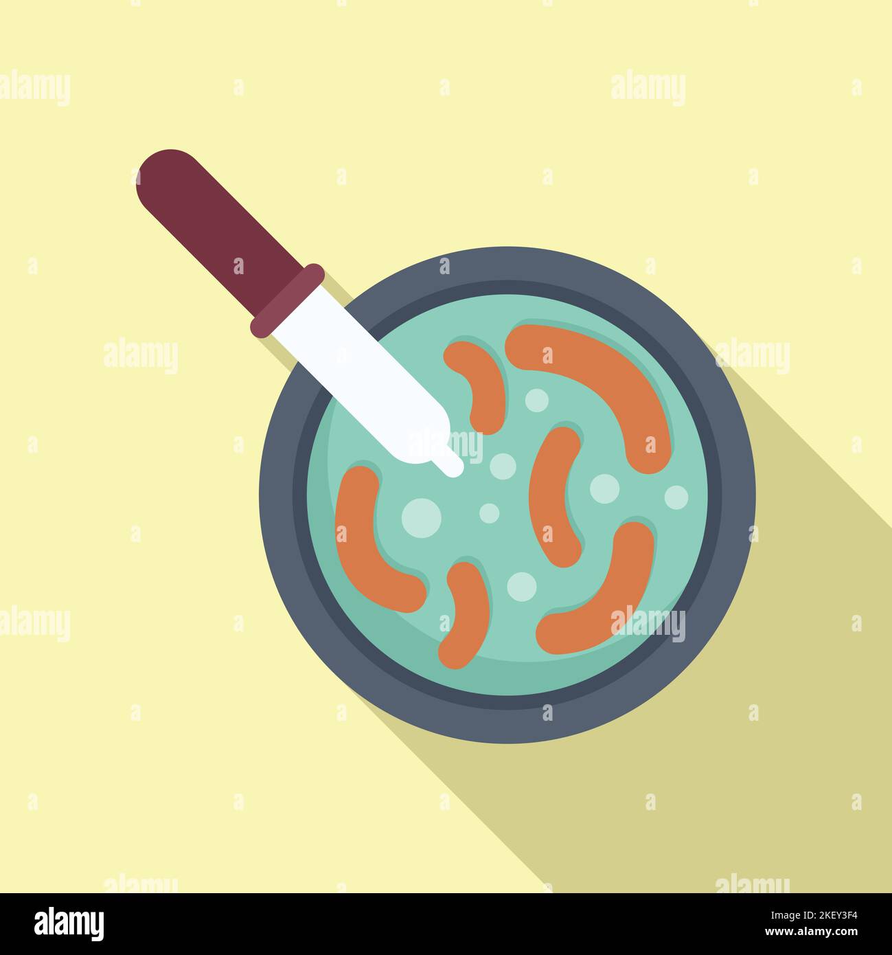 Bacillus icon flat vector. Petri dish. Medical virus Stock Vector Image ...