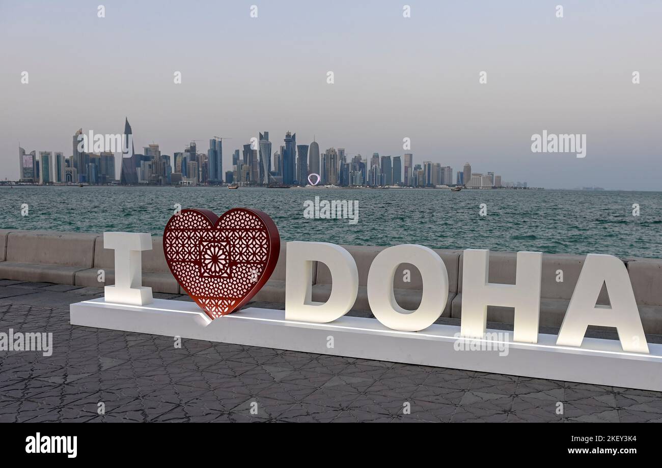 Doha. 14th Nov, 2022. This photo taken on Nov. 14, 2022 shows a view of ...