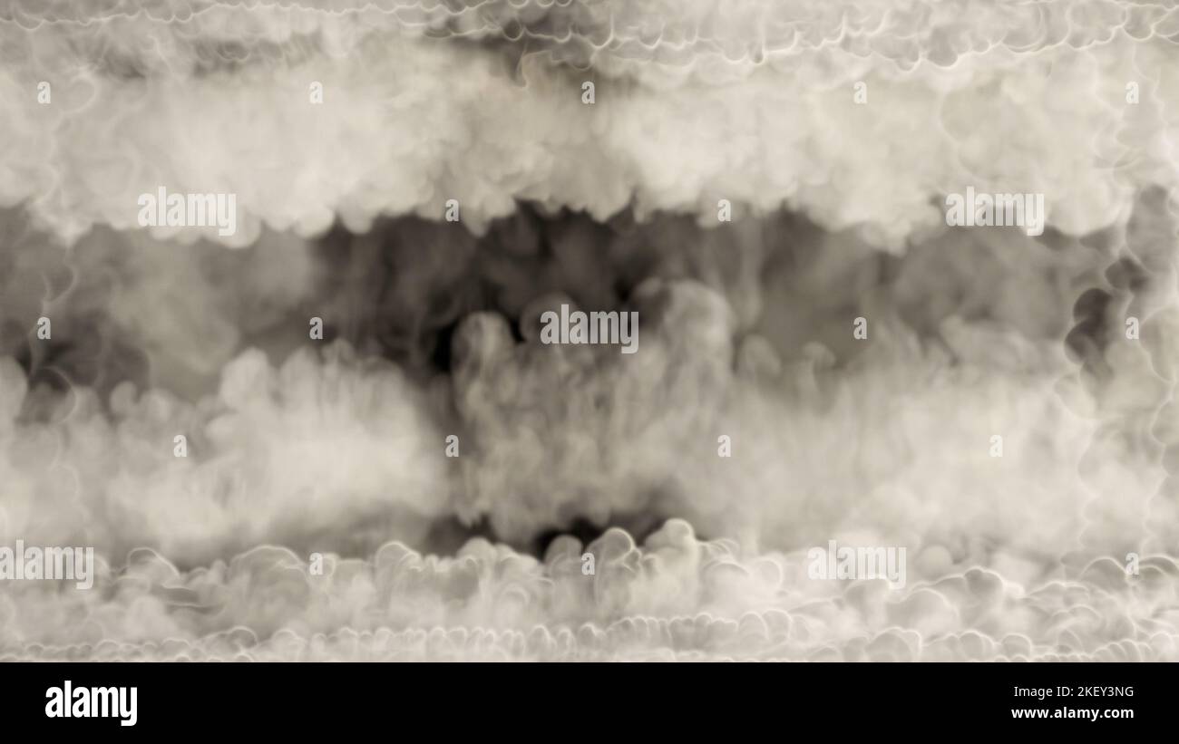 Top - bottom screen frame of dense smoke, isolated - object 3D ...