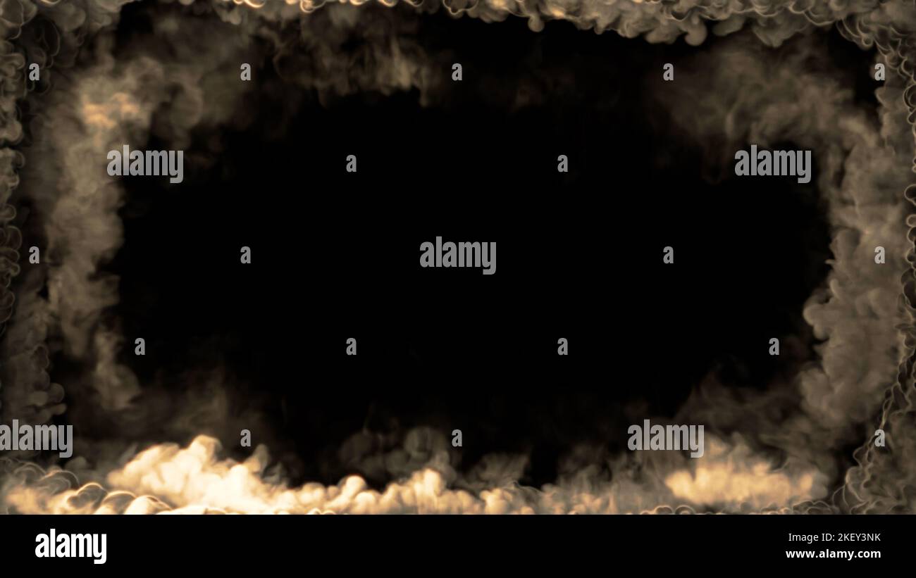 lighting smoke square frame, isolated - object 3D illustration Stock ...
