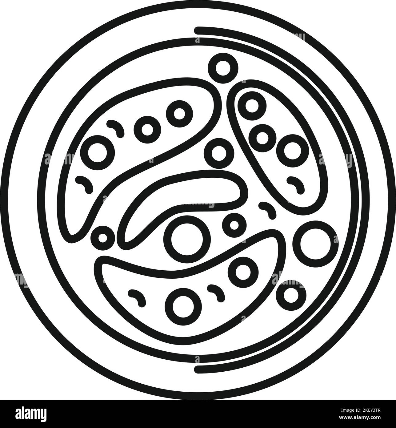 Petri dish icon outline vector. Bacteria cell. Medical health Stock ...