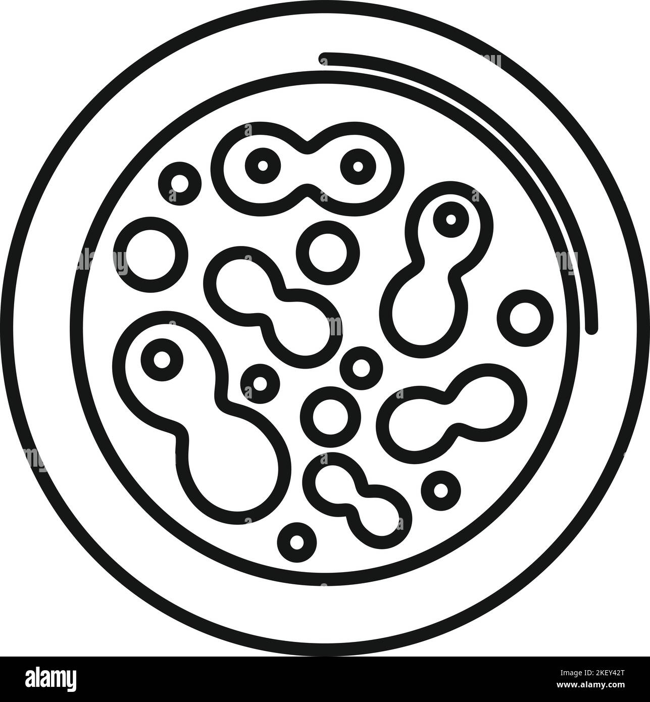 Experiment bacteria icon outline vector. Petri dish. Virus science ...