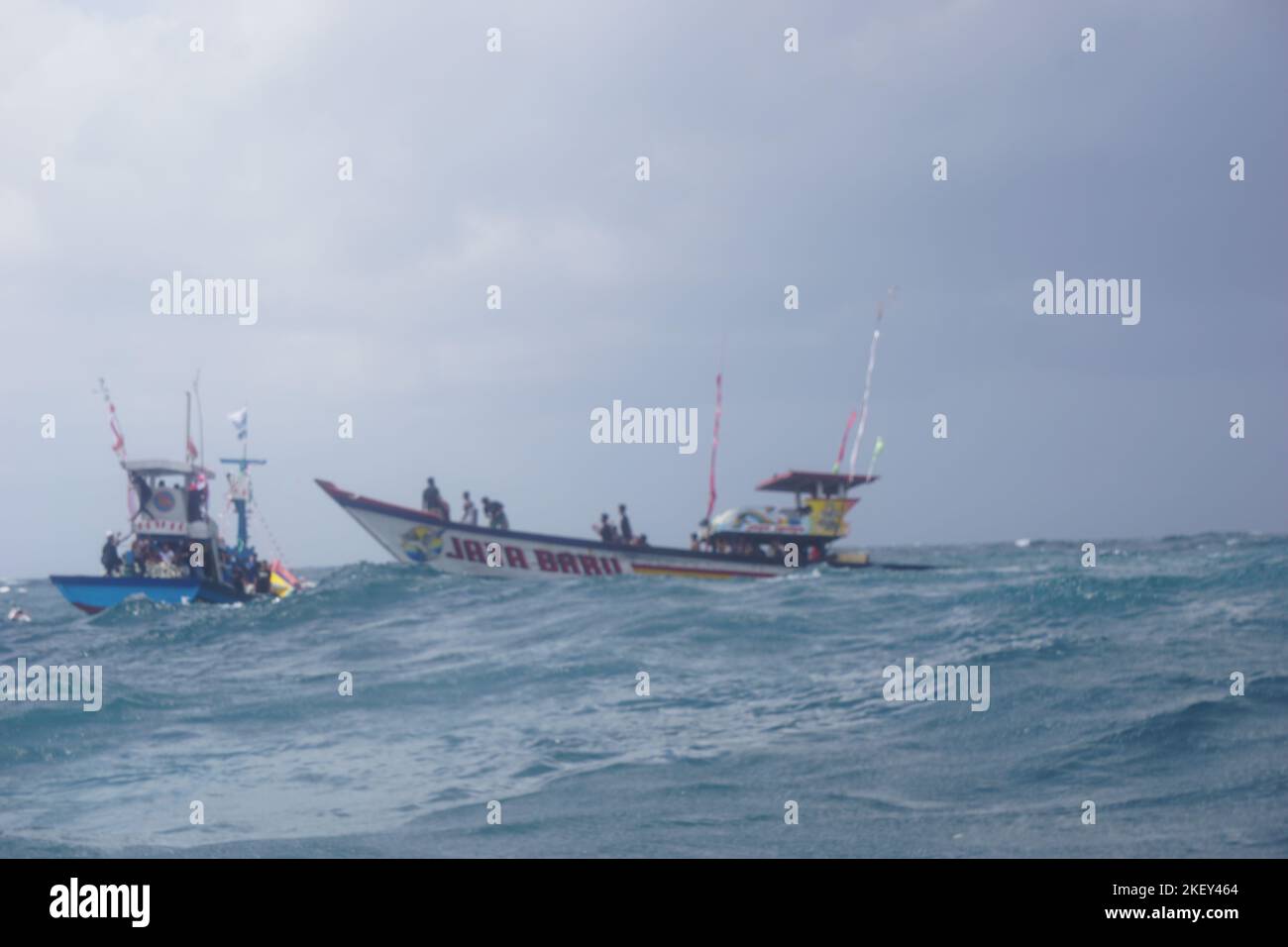Petik laut ceremony on tambakrejo beach. Petik laut is Javanese ...
