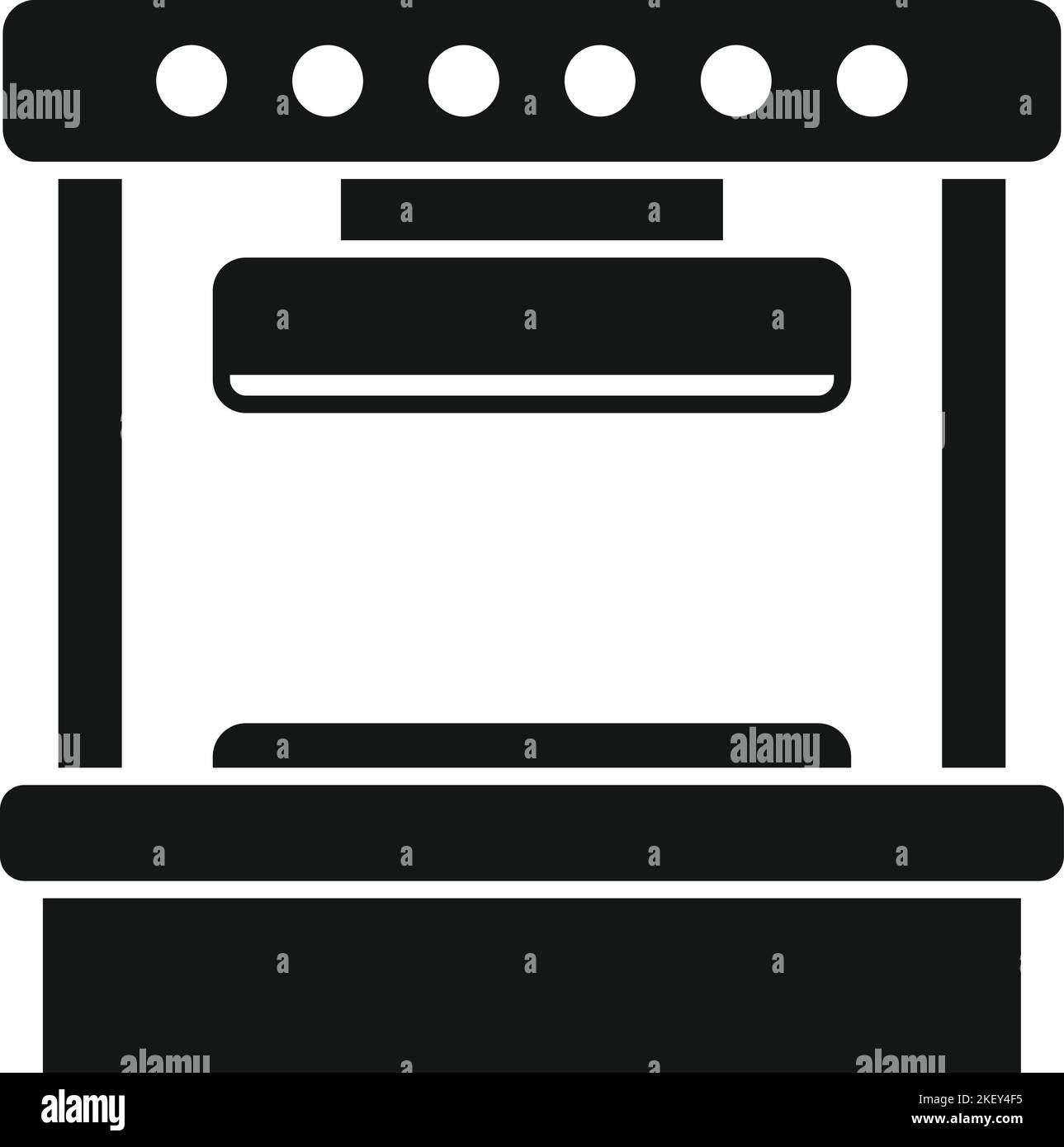 Manufacture machine icon simple vector. Press machine. Factory ...