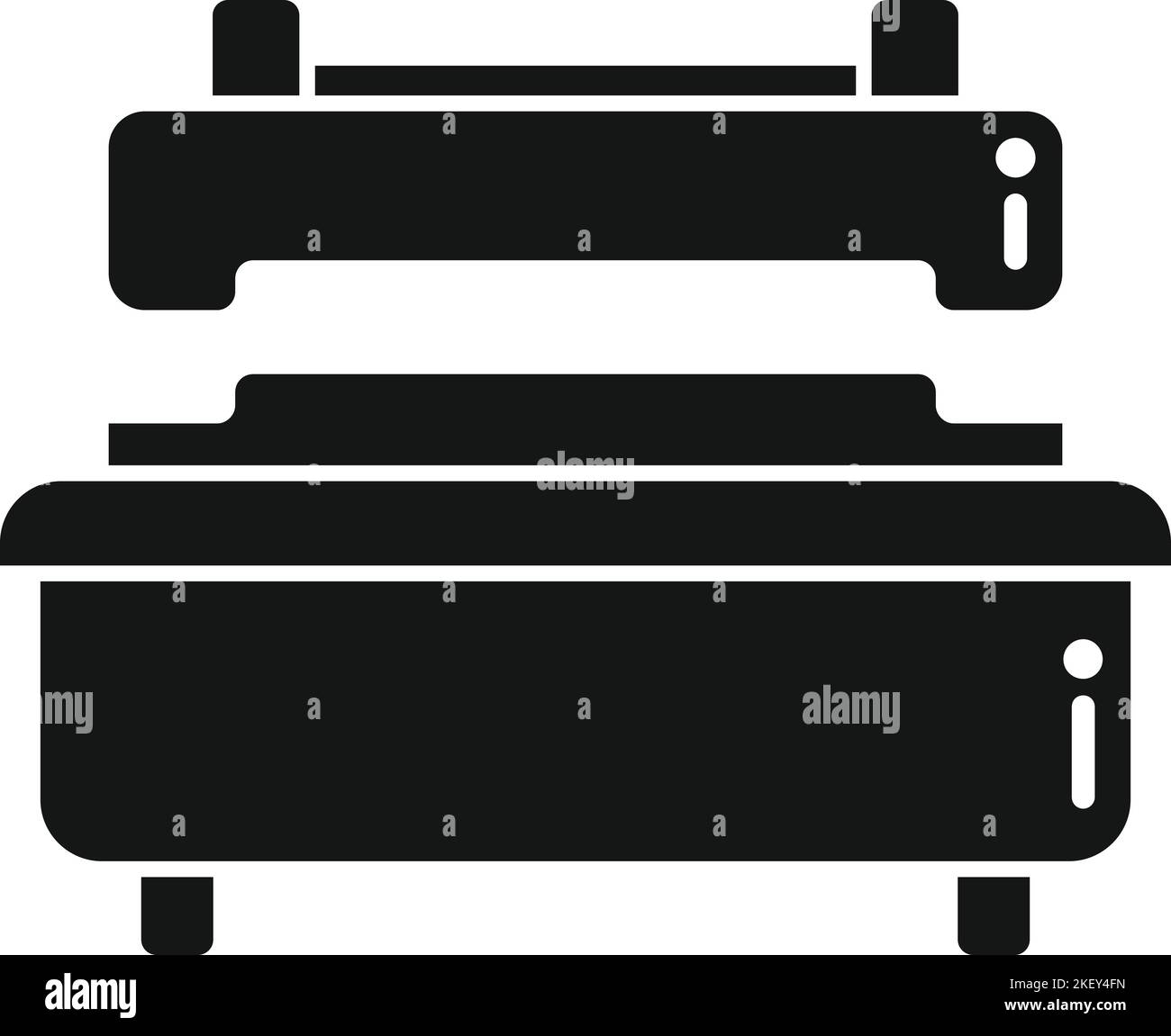 Bottle press machine icon simple vector. Medicine factory. Action ...