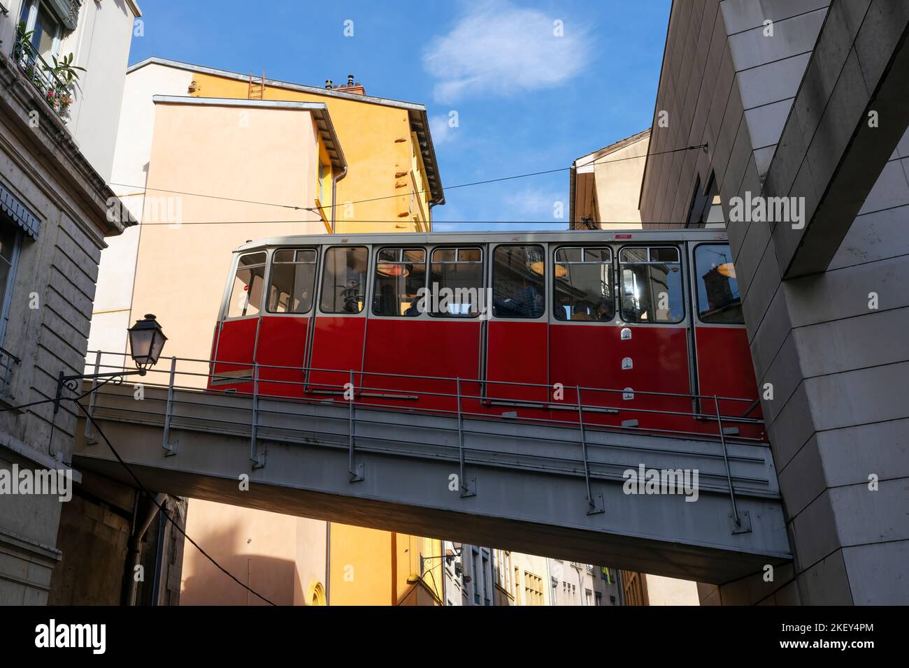 The funicular in Lyon city, France Stock Photo - Alamy