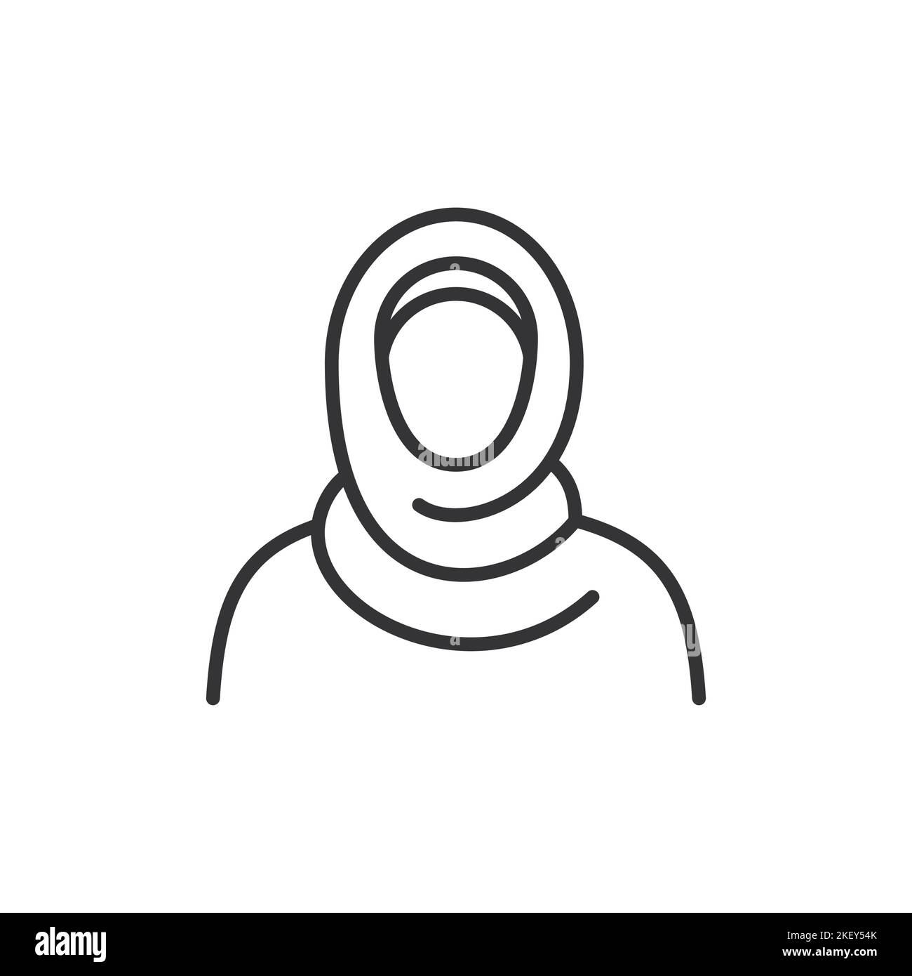 Muslim woman icon in traditional islamic clothes. Vector illustration ...