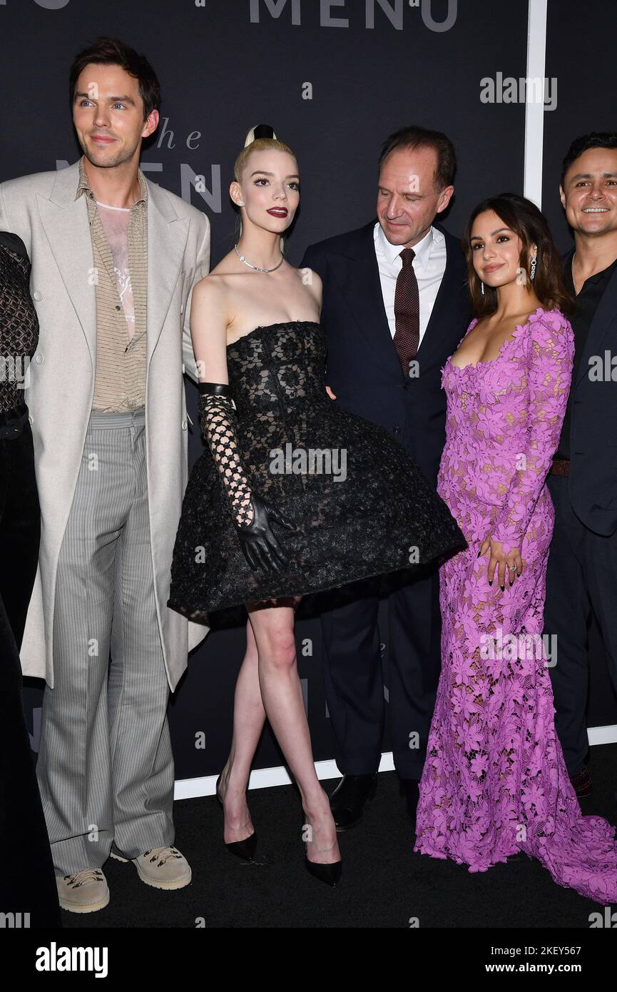 New York, NY, November 14, 2022. (L-R) Nicholas Hoult, Anya Taylor-Joy ...