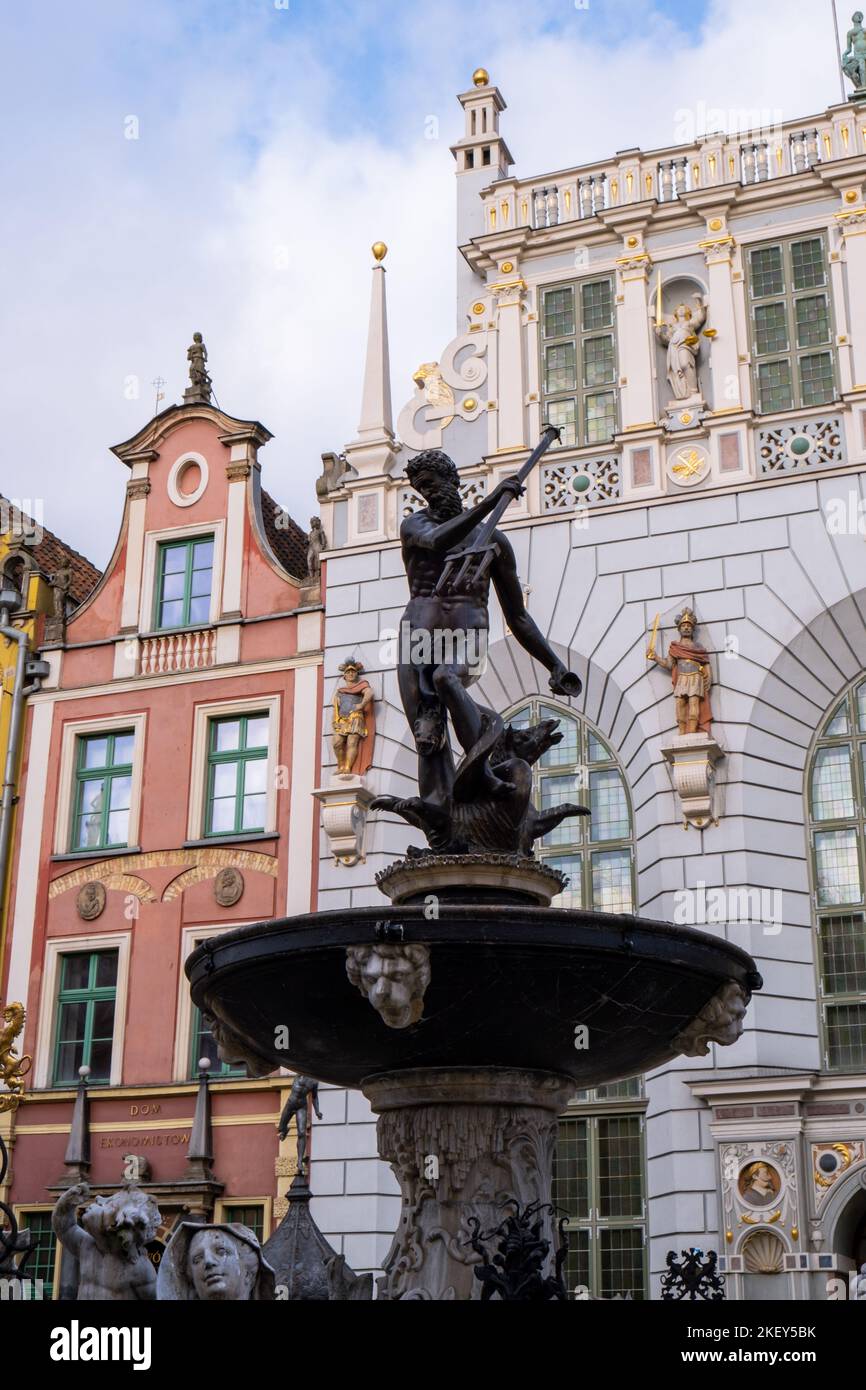 Artus court statue of Neptune fountain in City hall Ancient ...