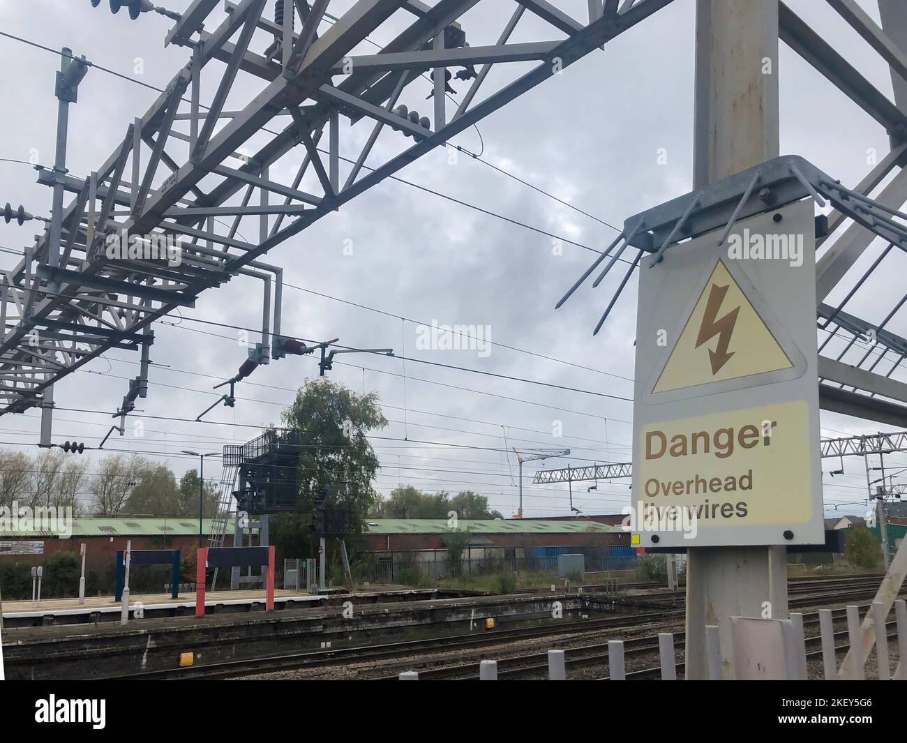 Stafford-Staffordshire-United Kingdom April 27, 2022, danger overhead ...