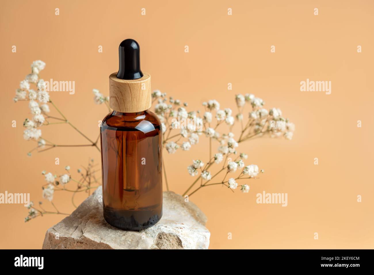 Aesthetic minimalist beauty care concept. Organic serum oil cosmetics ...