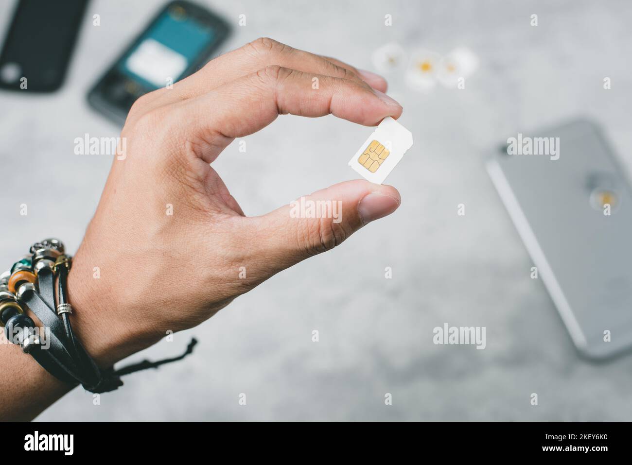 Close up SIM card for smart phone. Technology concept Stock Photo - Alamy