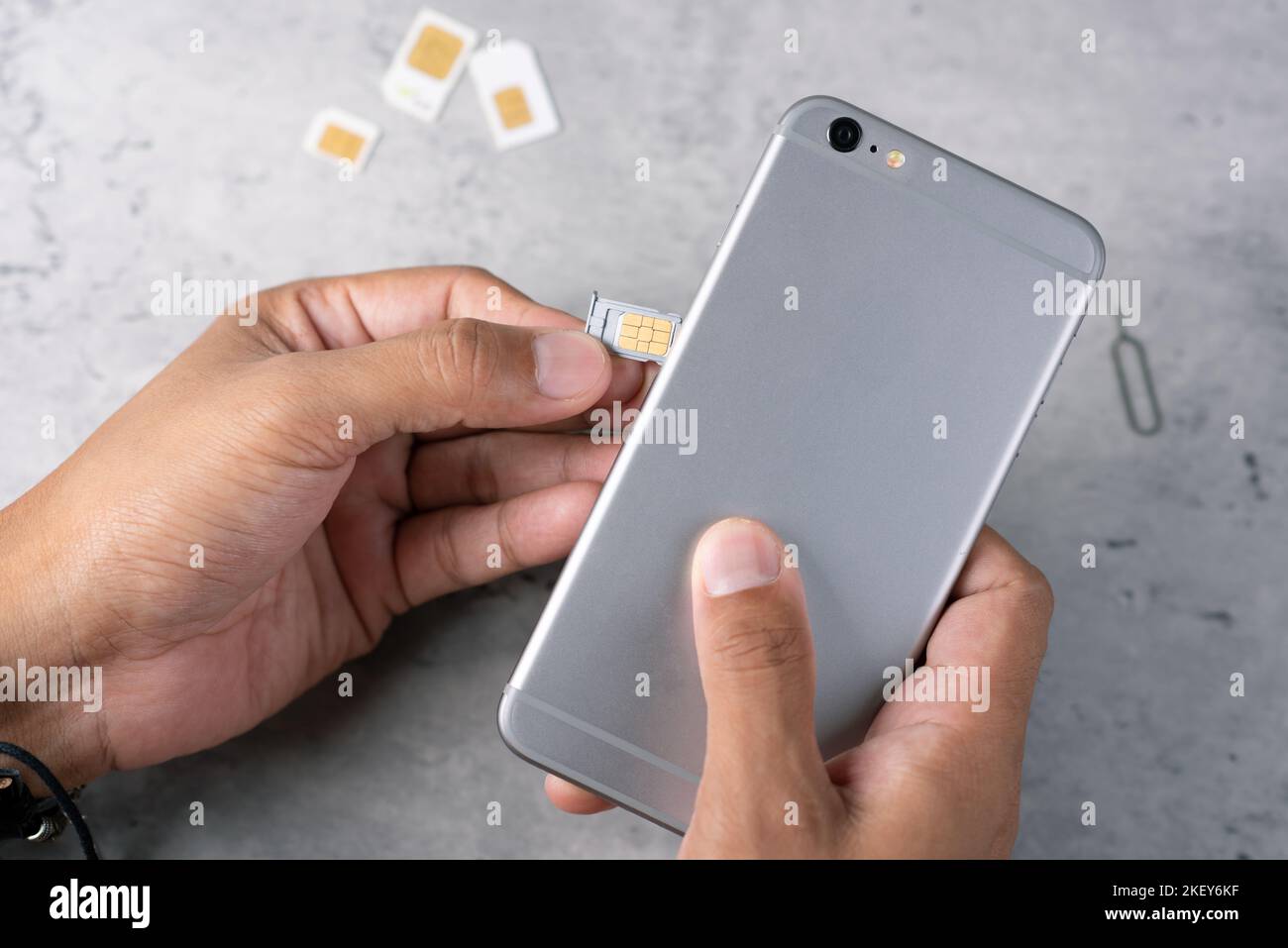 Close up SIM card for smart phone. Technology concept Stock Photo - Alamy