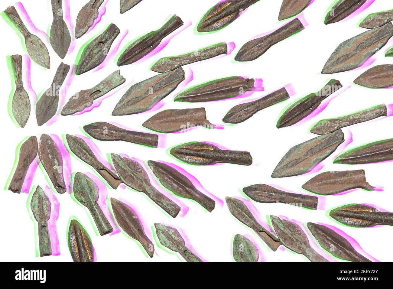 Ancient Scythian Bronze Arrowheads on a white background. Antique ...