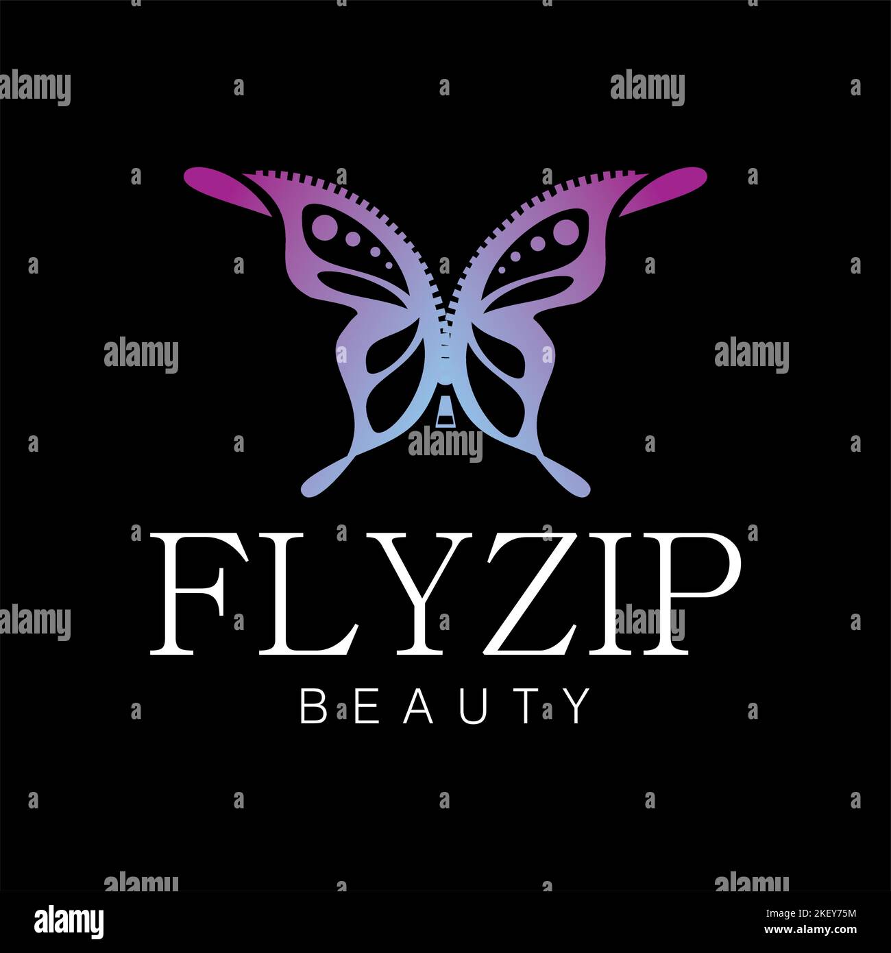 beautiful cosmetic logo with butterfly Stock Vector Image & Art - Alamy