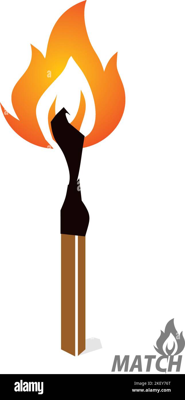 flaming match stick logo vector Stock Vector Image & Art - Alamy