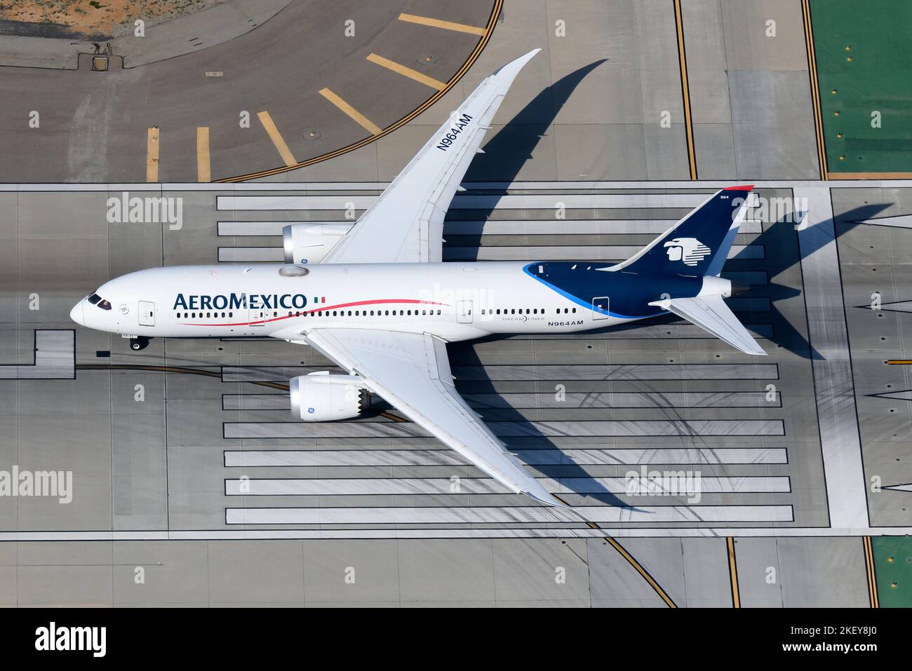 Aeromexico Boeing 787-8 aircraft on runway threshold. Airplane 787 ...