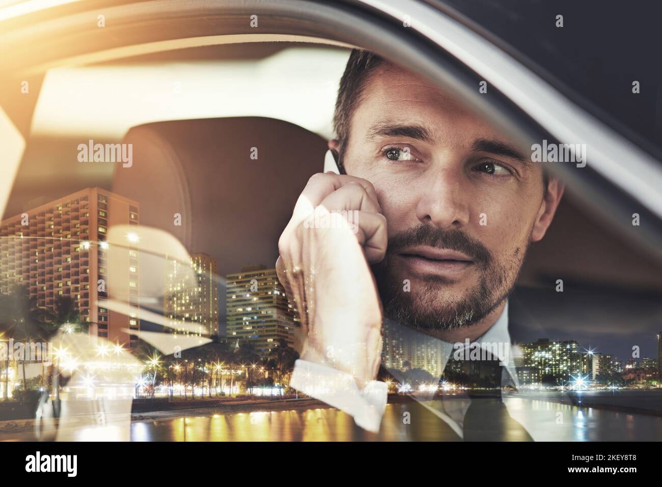 Man in car night hi-res stock photography and images - Alamy