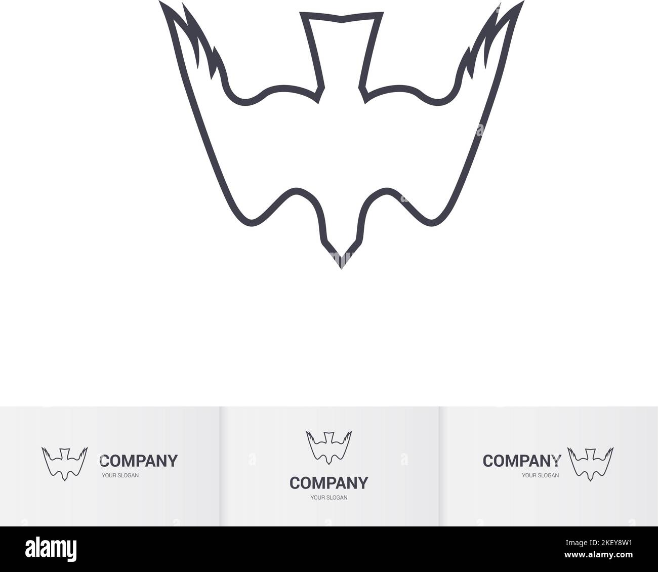 Stylized White Bird of Prey for Mascot Logo Template on White ...