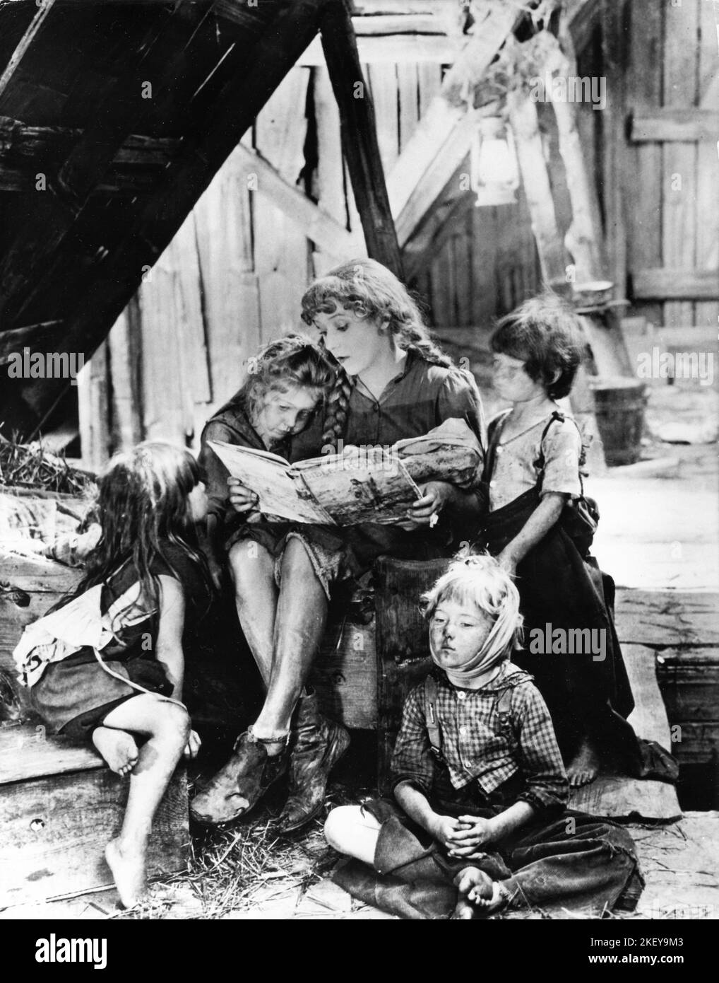 MARY PICKFORD reading Bible Stories to ragged children in SPARROWS 1926 ...