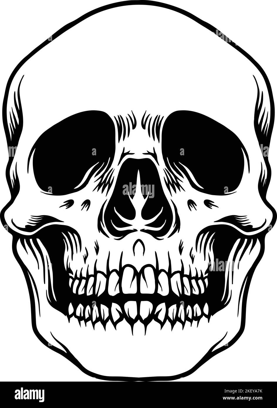 Simple Skull Head Smiley Monochrome vector illustrations for your work ...