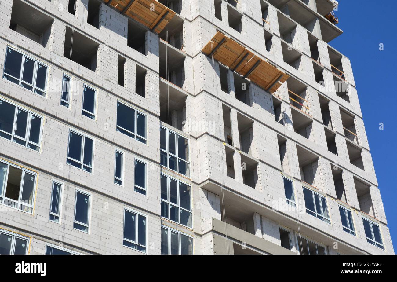 Economic development of the construction industry concept. House ...