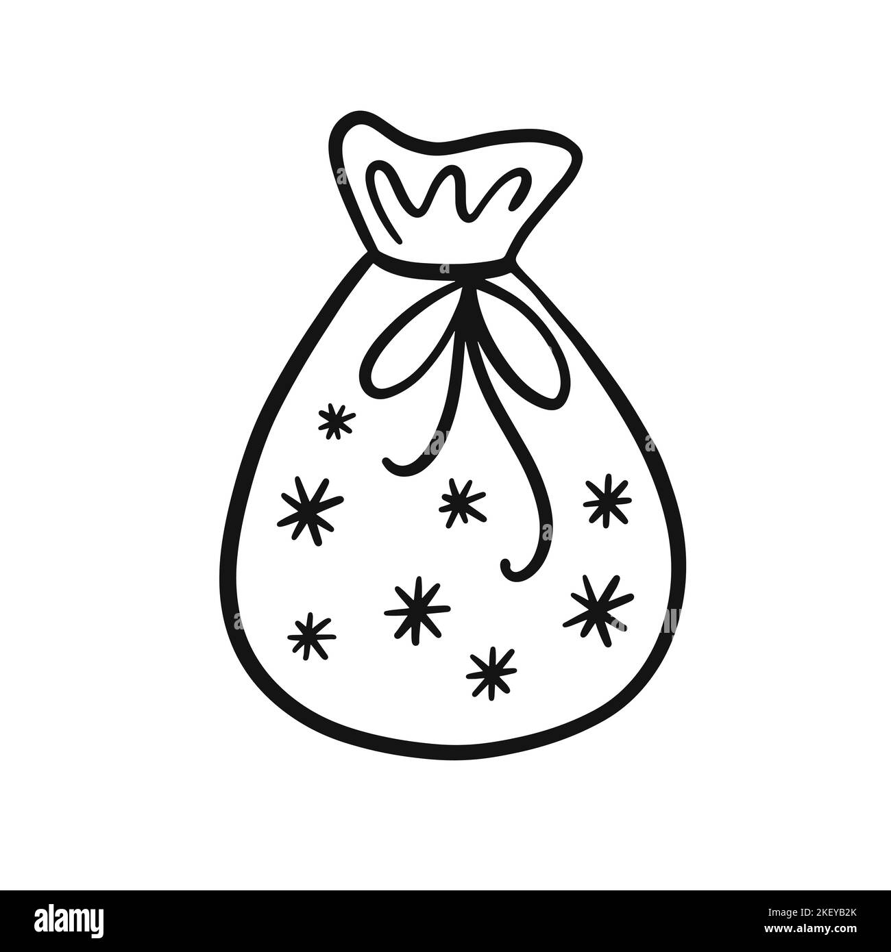 Santa Sack Clipart Black And White