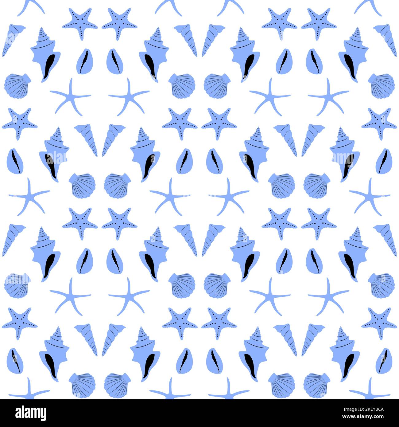 Boho seamless pattern with conch shells and sea stars Stock Vector ...