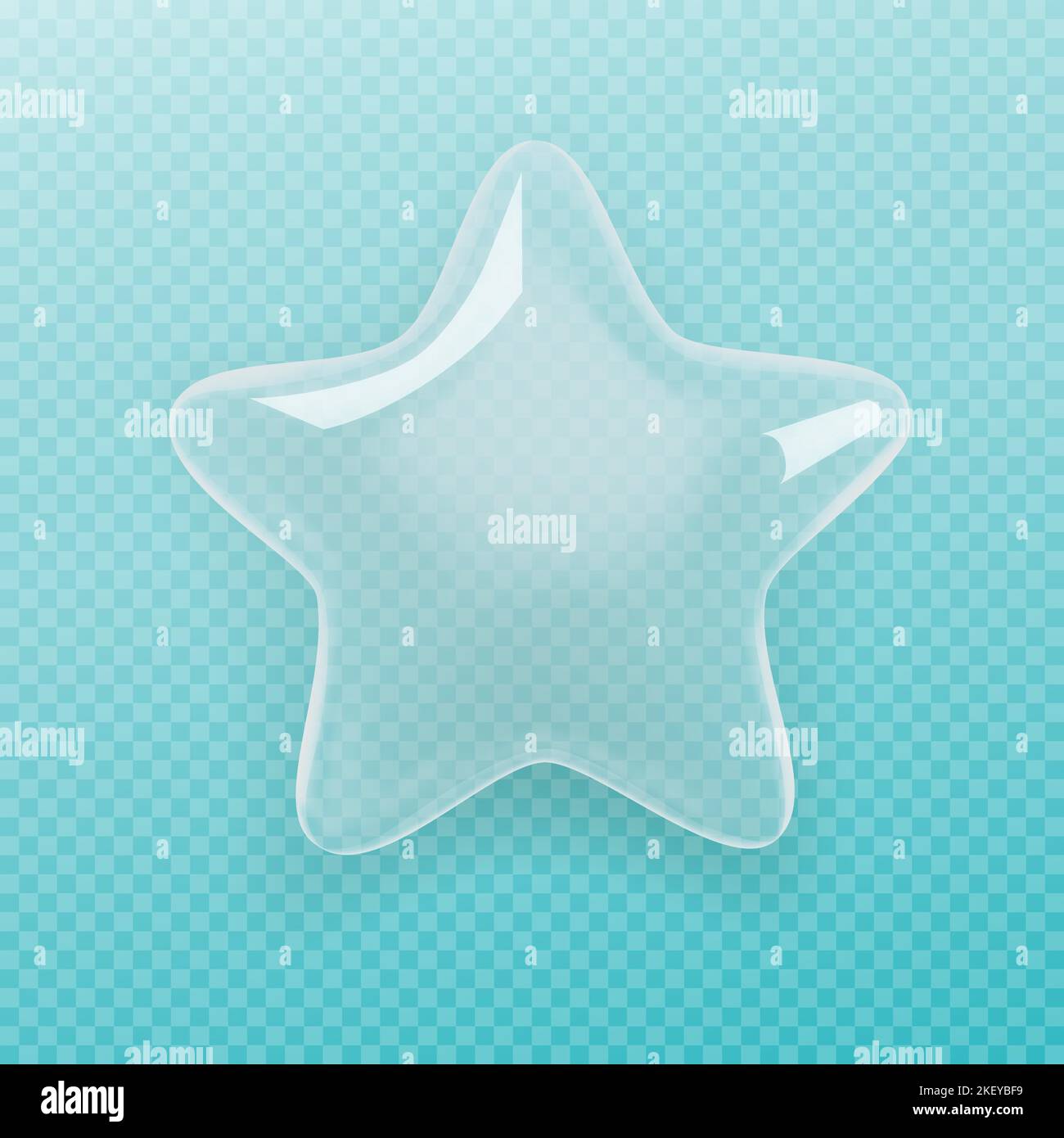 Realistic glass star on a transparent background Stock Vector Image ...