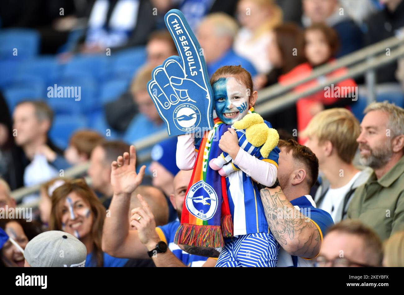 Young Brighton fan during the Premier League match between Brighton ...