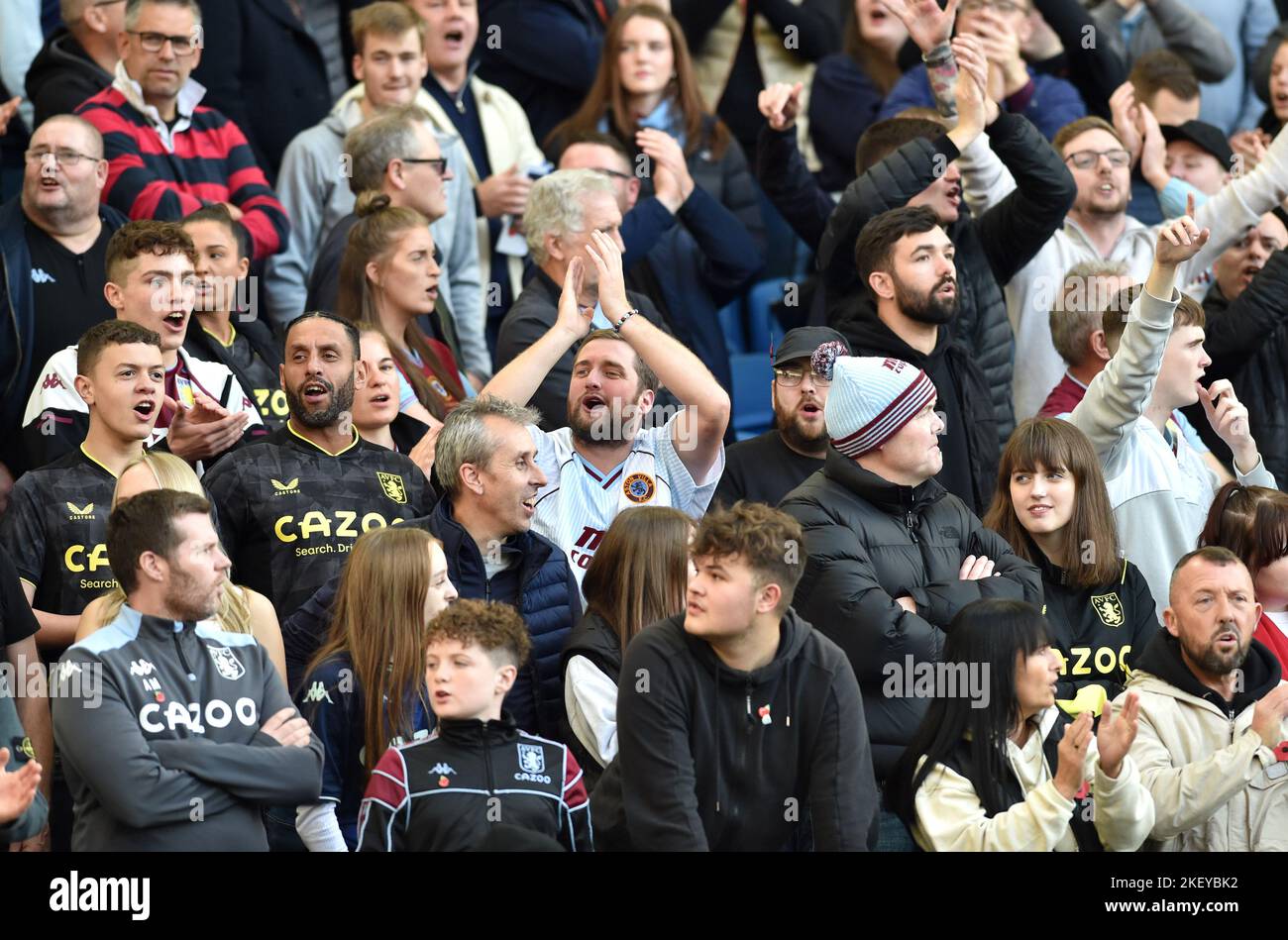 Aston Villa fans during the Premier League match between Brighton ...