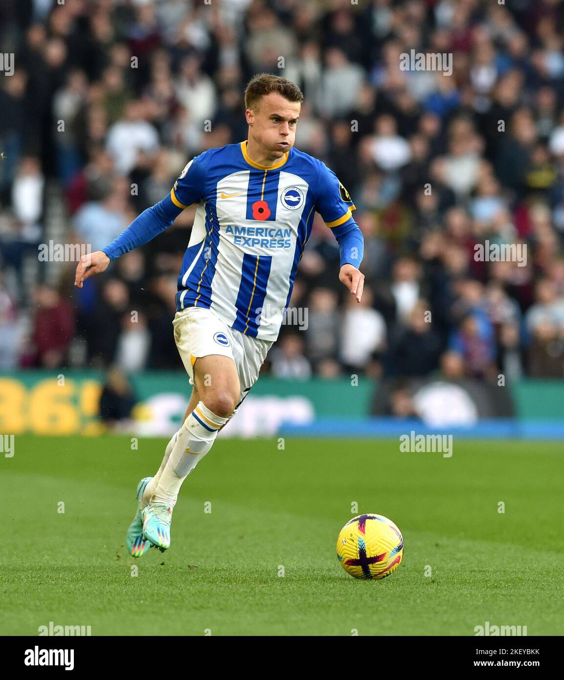 Solly March of Brighton during the Premier League match between ...