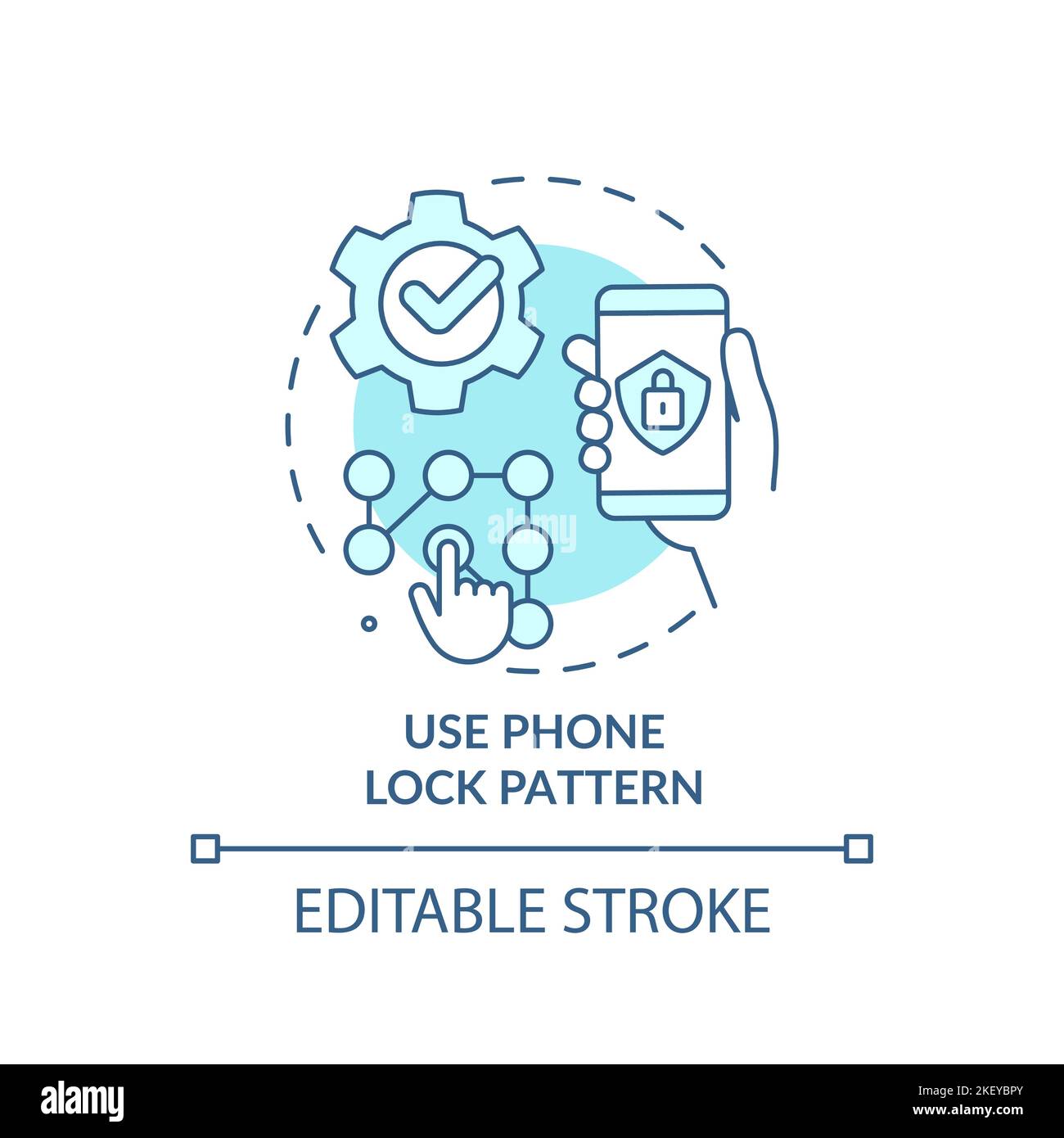 Use phone lock pattern turquoise concept icon Stock Vector Image & Art ...