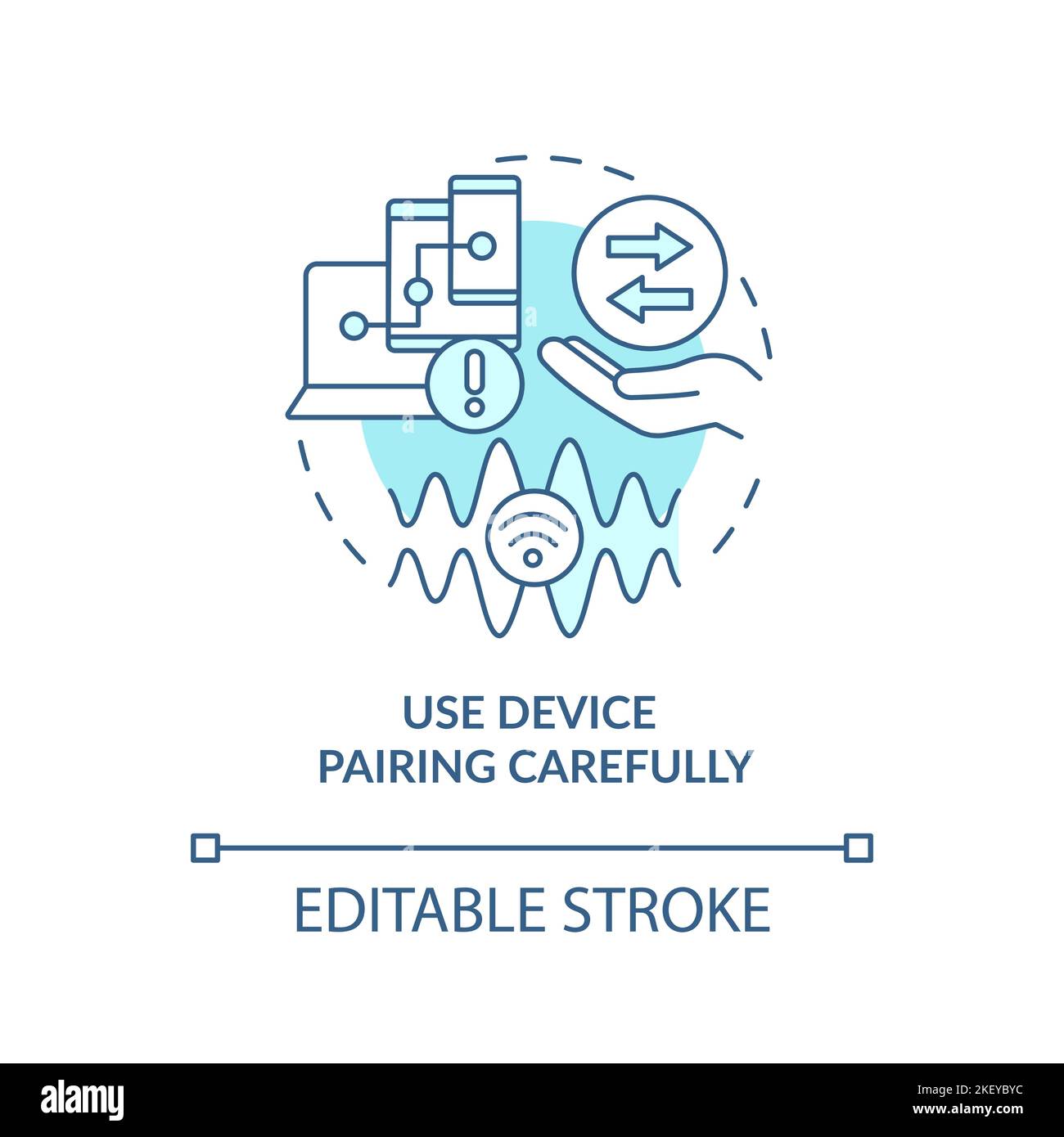 Use device pairing carefully turquoise concept icon Stock Vector Image ...