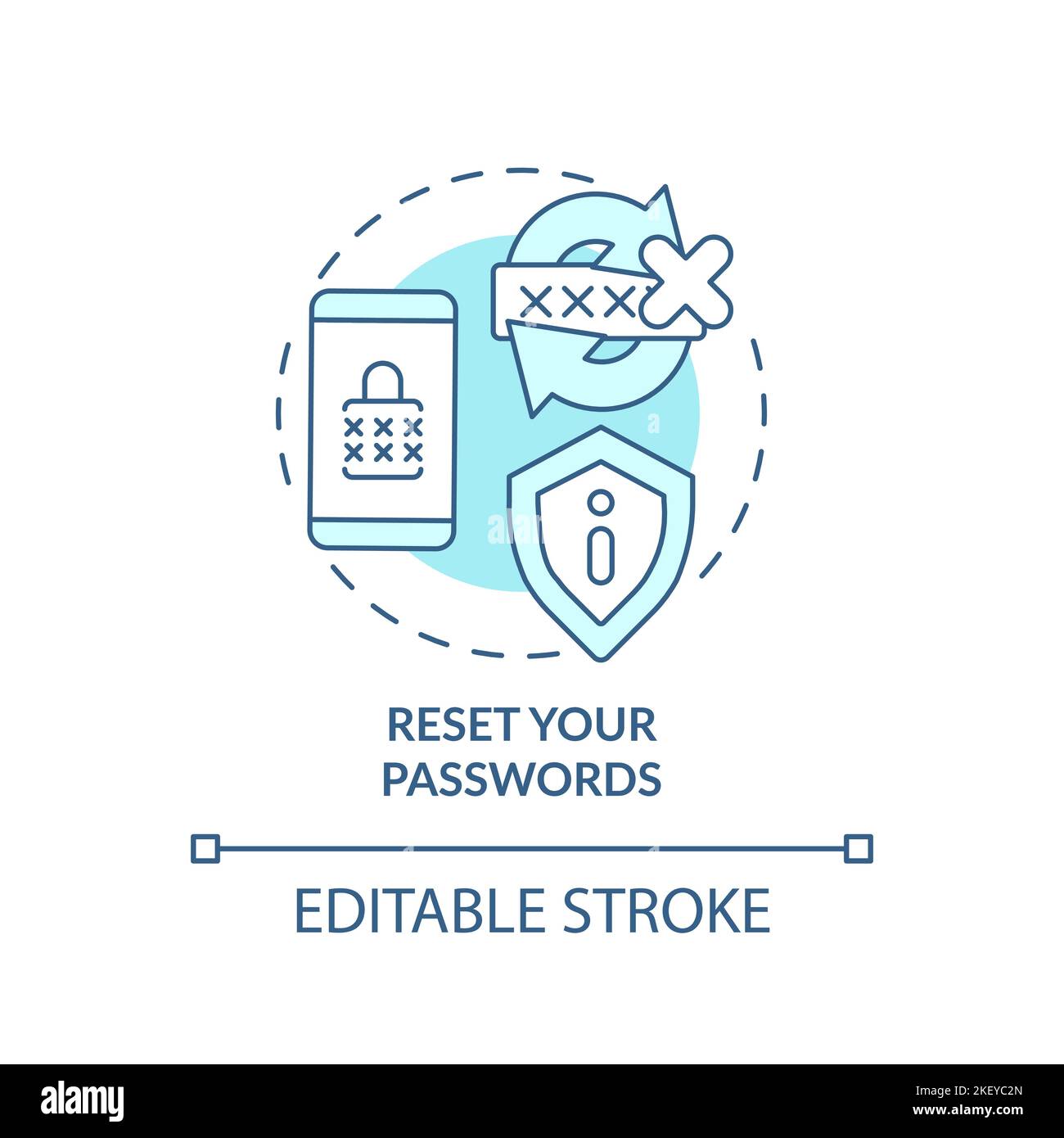 Reset your passwords turquoise concept icon Stock Vector Image & Art ...