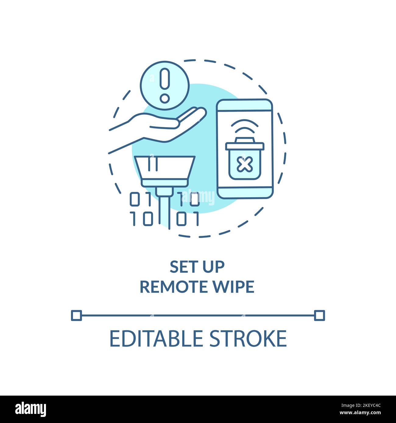 Set up remote wipe turquoise concept icon Stock Vector Image & Art - Alamy