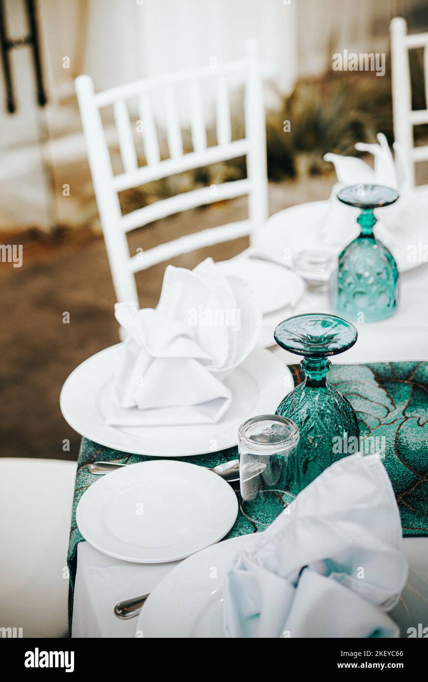 Tables Set On Event Party Or Wedding Reception Luxurious And Elegant Table Setting Feature