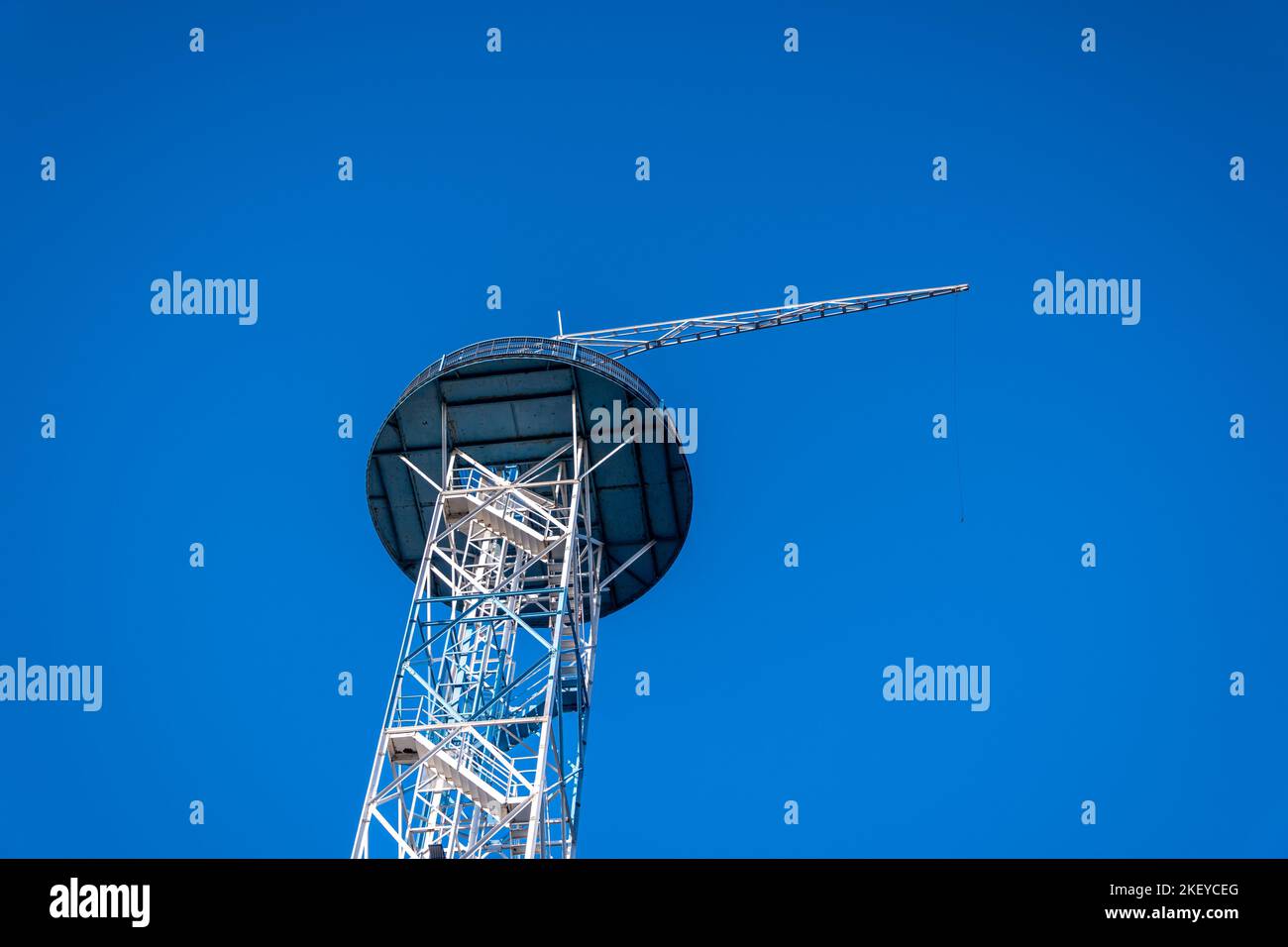 Parachute tower in Katowice, Silesia, Poland. Tower rebuild in the ...