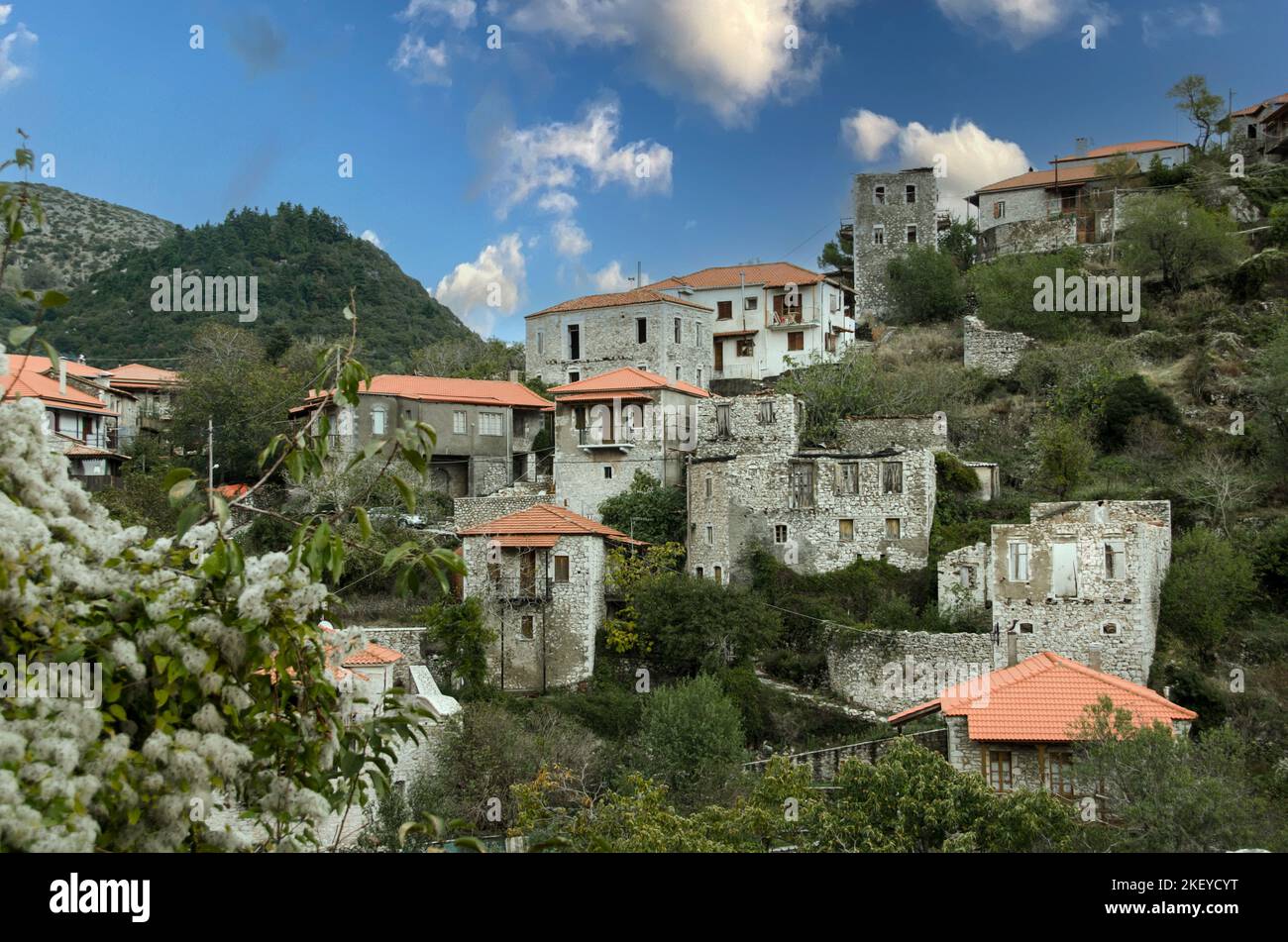 Stemnitsa village, on mountain Menalon, Peloponnese,Arcadia .Greece ...