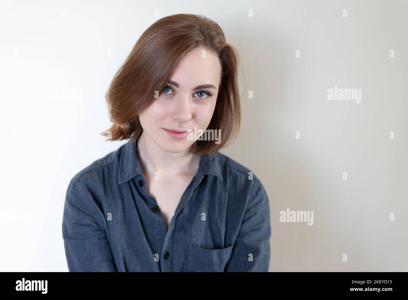 Portrait of young woman without retouch - natural beauty Stock Photo ...