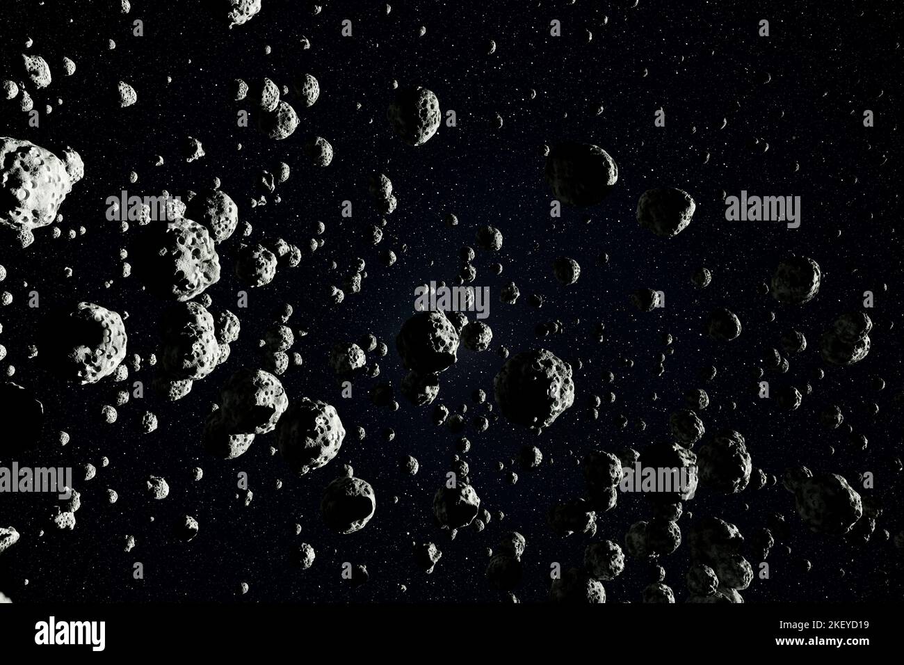 Asteroid field in the outer space. 3D rendering Stock Photo - Alamy