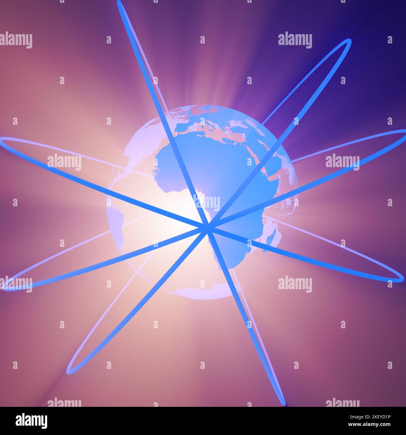 3d rendering of holographic Earth. Elements of this image furnished by ...