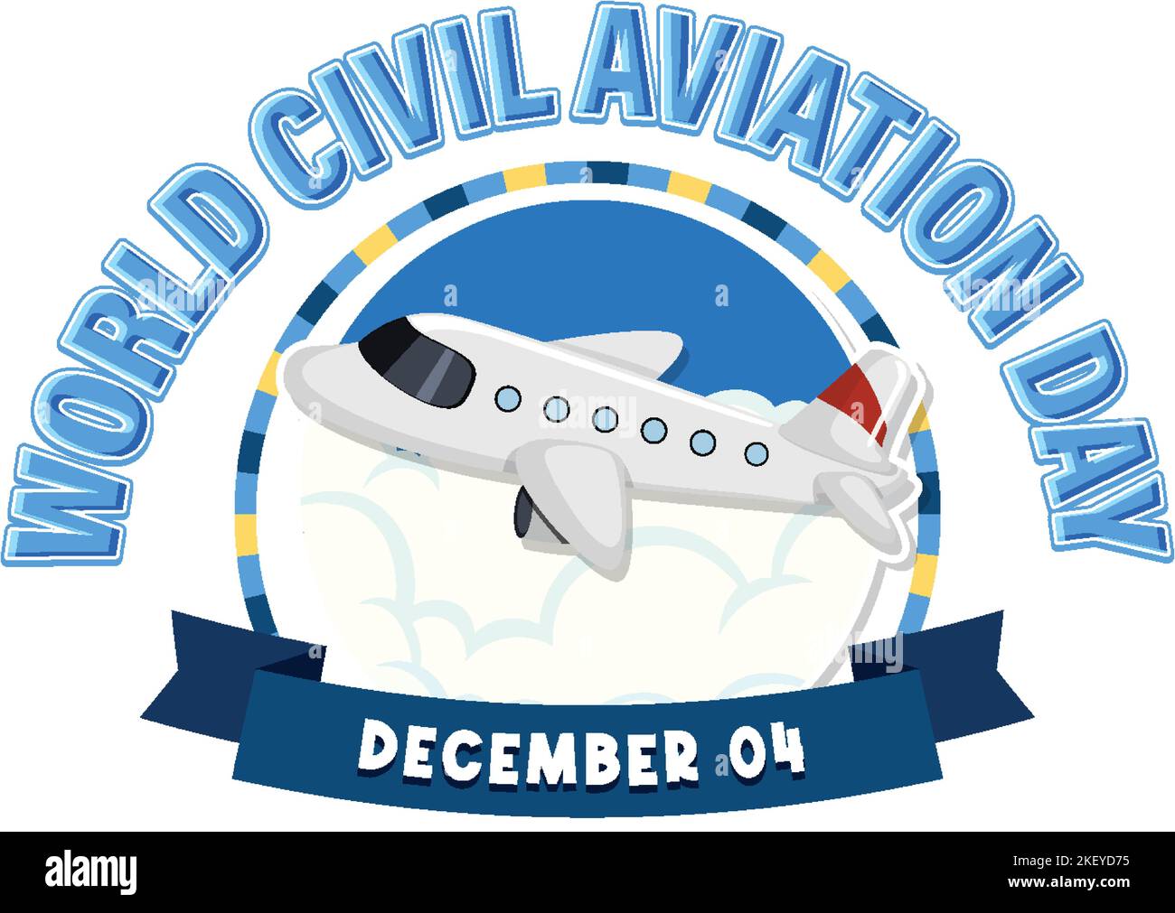 World civil aviation text for poster or banner design illustration ...