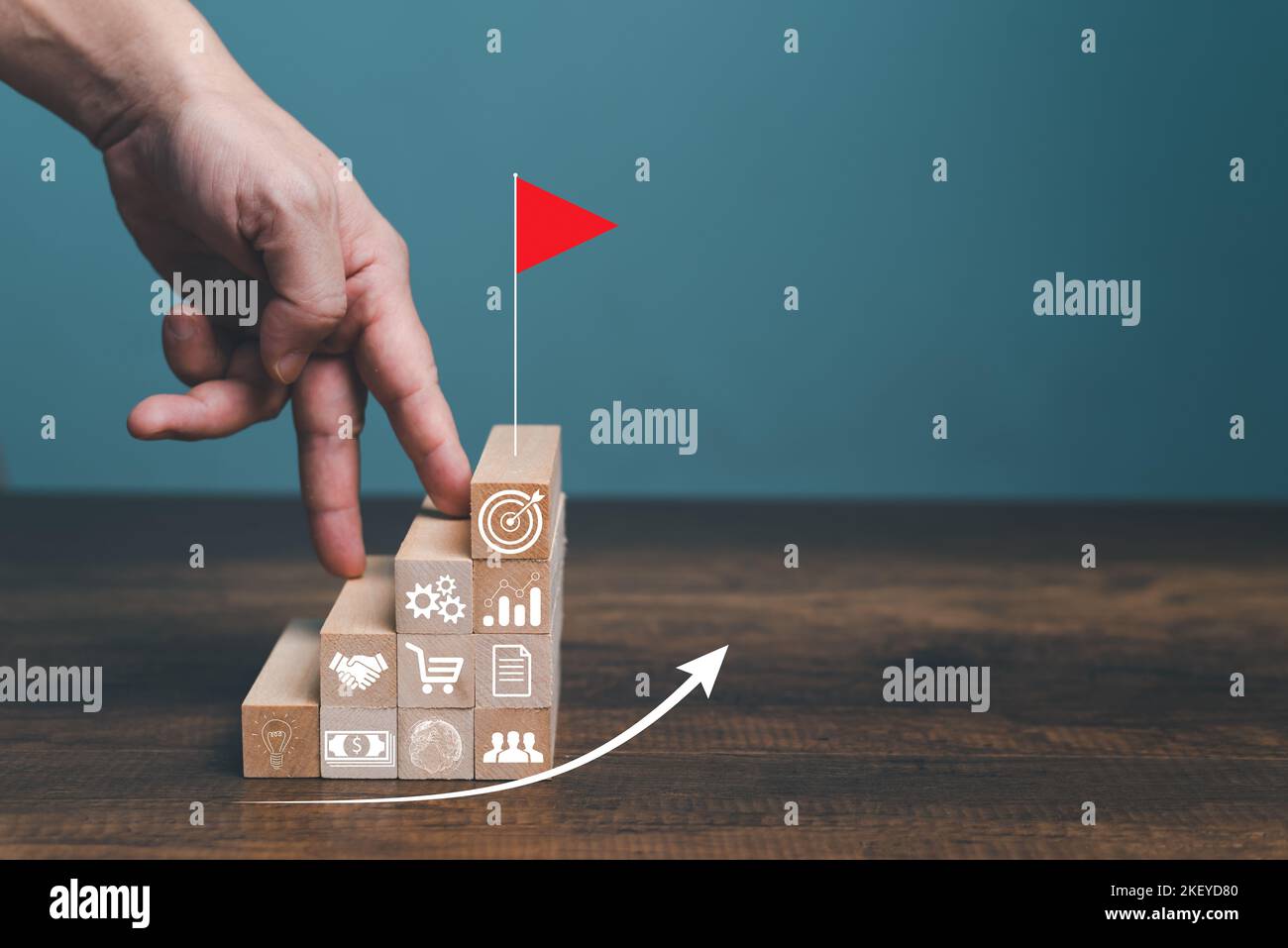 Step by step to grow your business, business success or career path ...