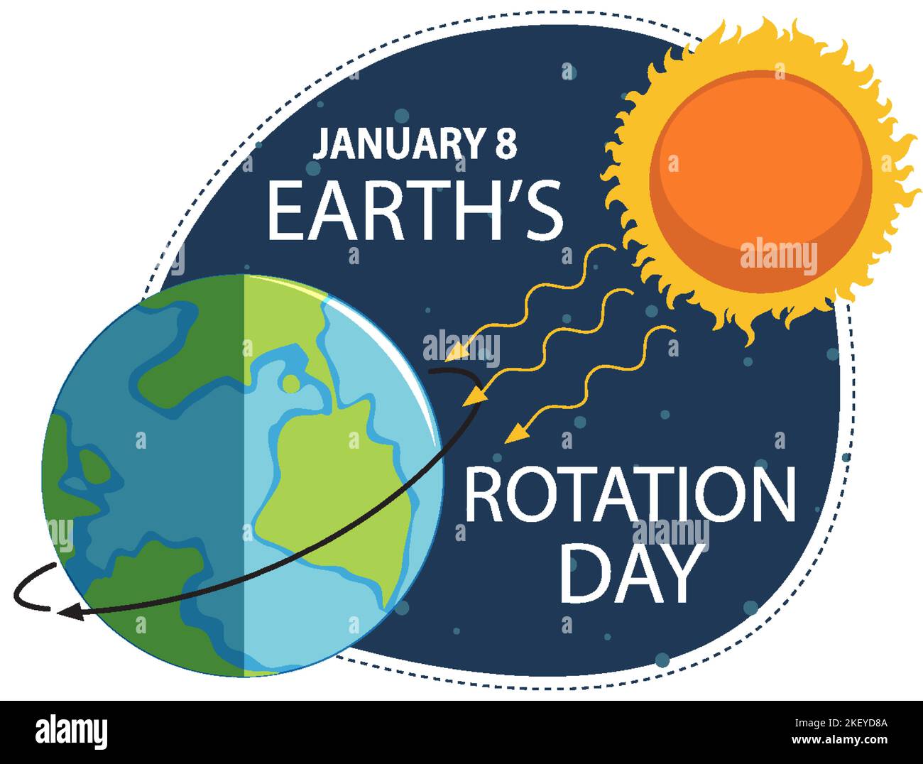 Earth Rotation Day Banner Design illustration Stock Vector Image & Art ...