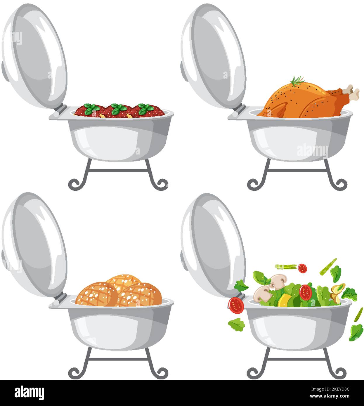 Buffet catering food concept illustration Stock Vector Image & Art - Alamy