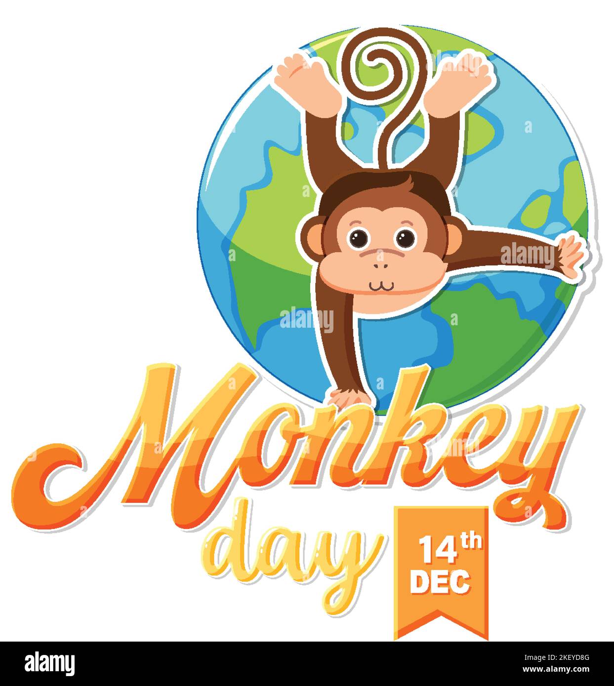 Monkey day text banner design illustration Stock Vector Image & Art - Alamy