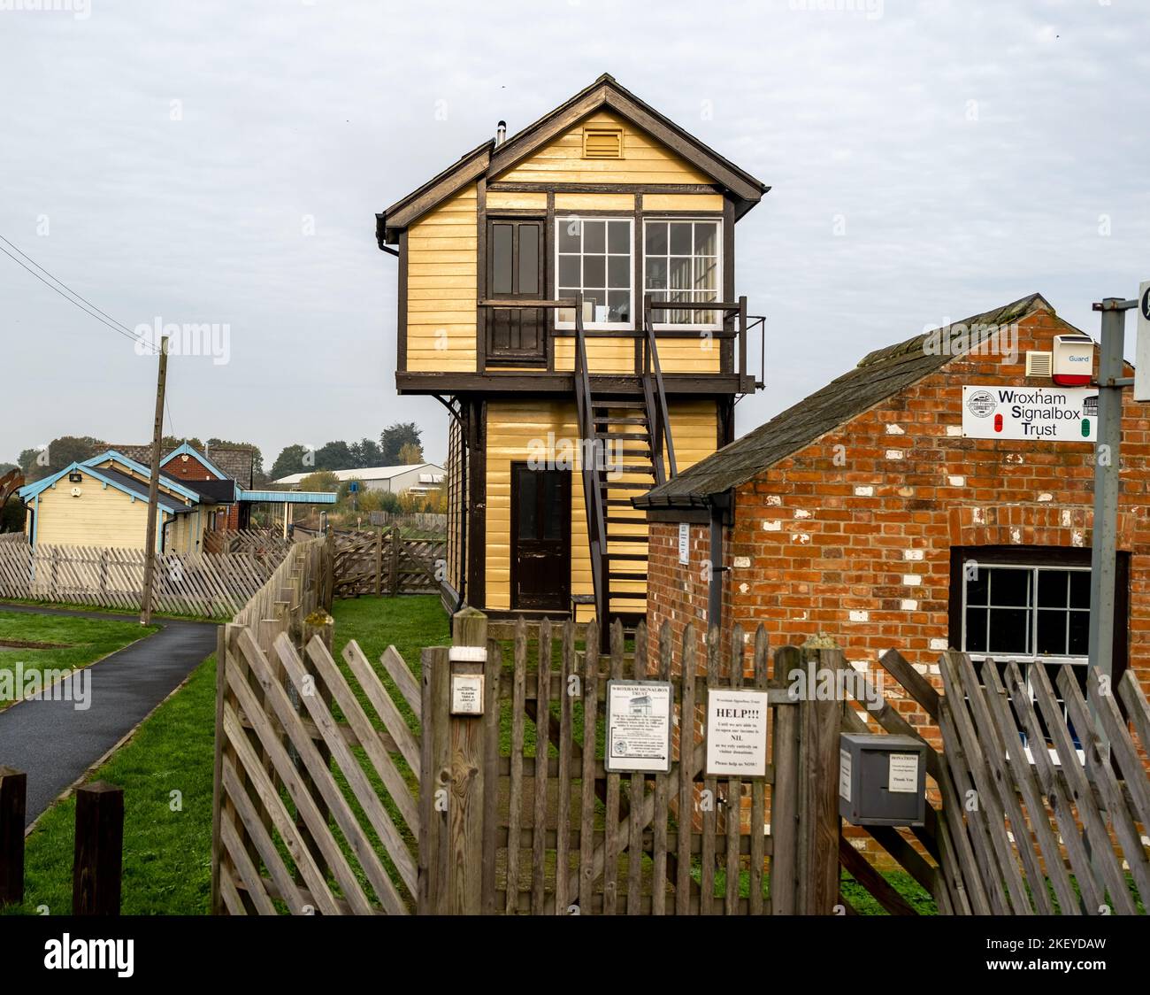 Wroxham, Norfolk, UK - 13 November 2022. Traditional railway signal ...