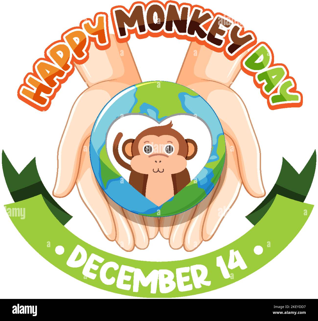 Monkey day text for banner or poster design illustration Stock Vector ...
